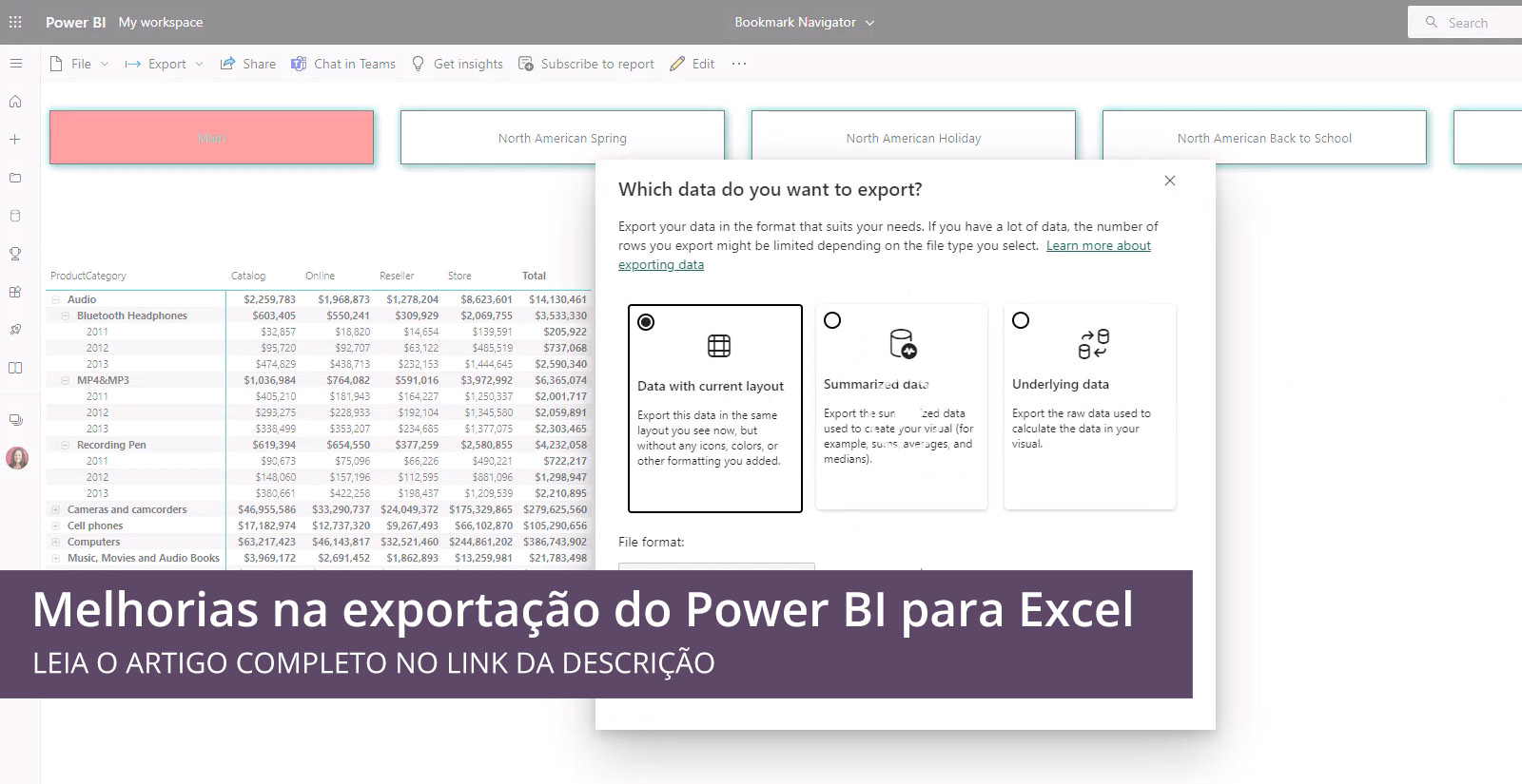 melhoria exportação power bi excel texto – Render Blog